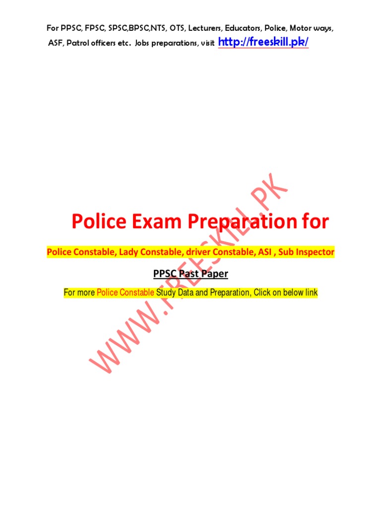 Punjab Police ASI Solved MCQs Past Paper | PDF | Pakistan