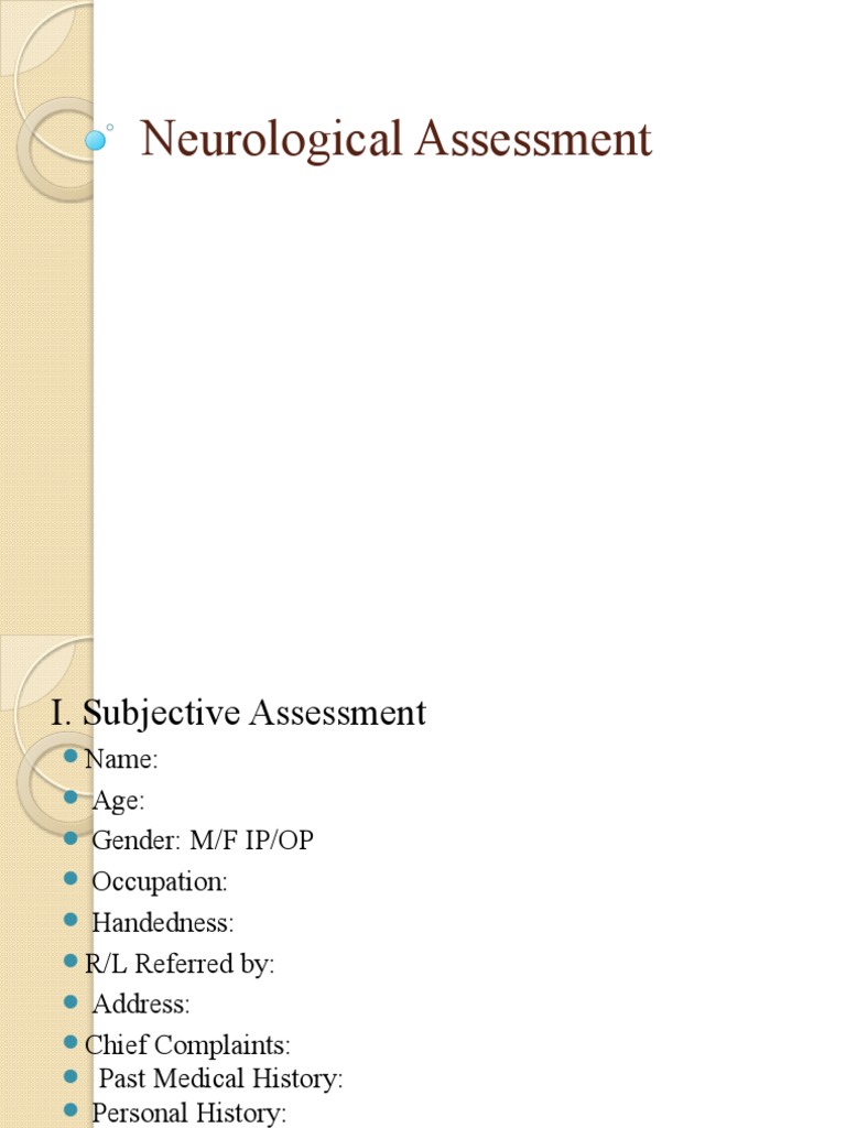 Comprehensive Neurological Assessment Guide | PDF | Anatomical Terms Of ...