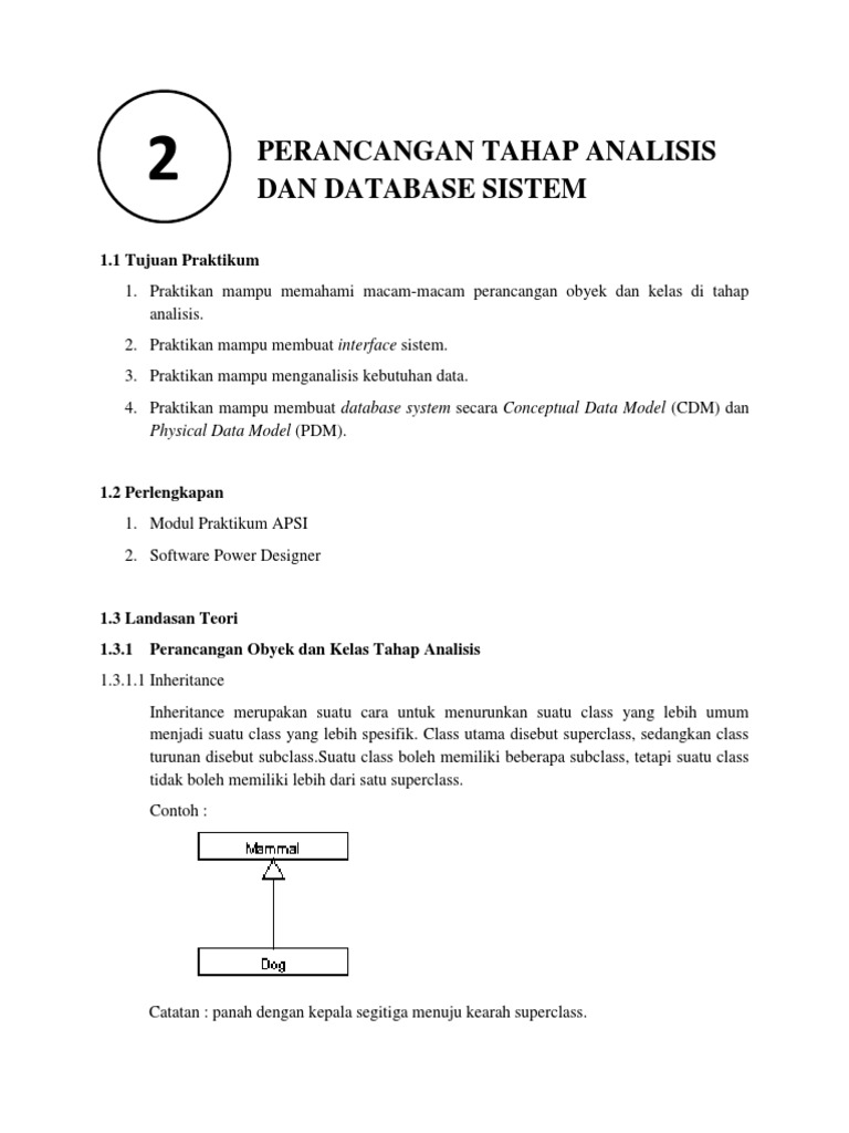 Perancangan Tahap Analisis Dan Database Sistem: 1.1 Tujuan Praktikum | PDF