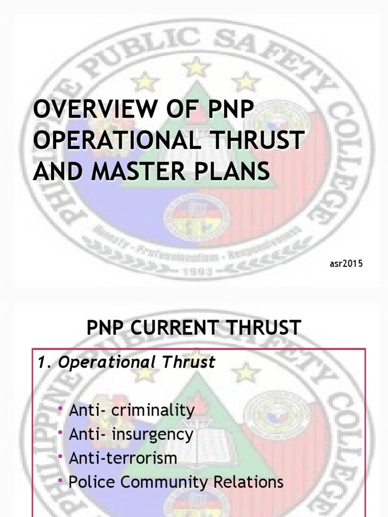 PNP Operational Thrust | PDF | Police | Strategic Planning