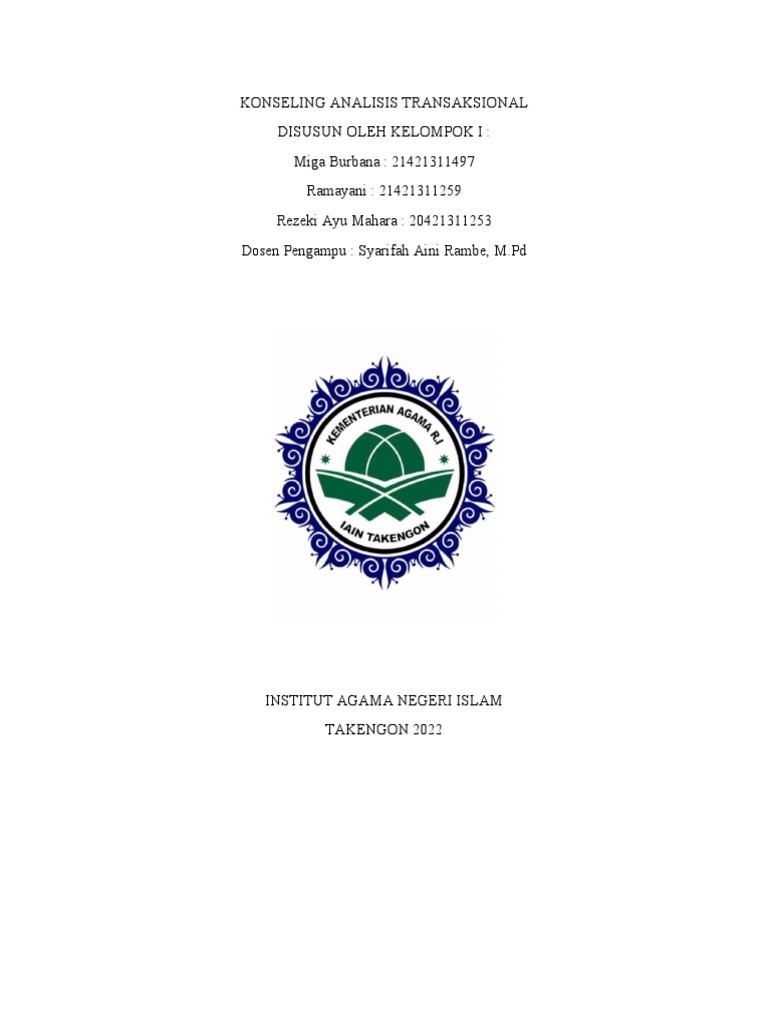 Tujuan dan Teknik Konseling Transaksional | PDF