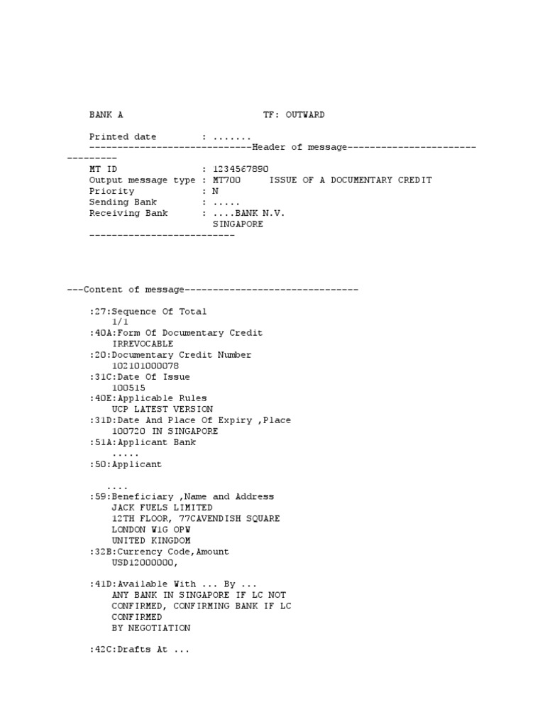 LC1 May 2014 | PDF | Letter Of Credit | Trade