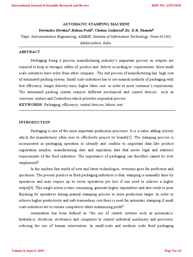Automatoc Stamping Machine | PDF | Automation | Machines