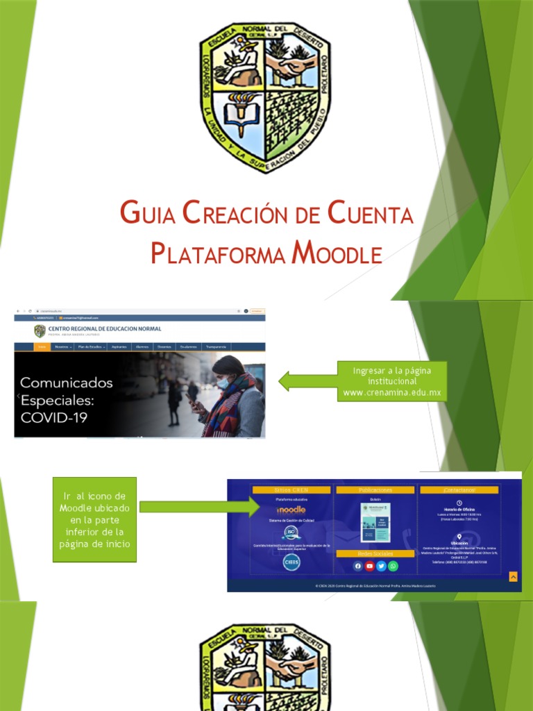 Guía Creación de Cuenta en Moodle e Interacción Con Sus Recursos y Actividades | PDF | Moodle ...