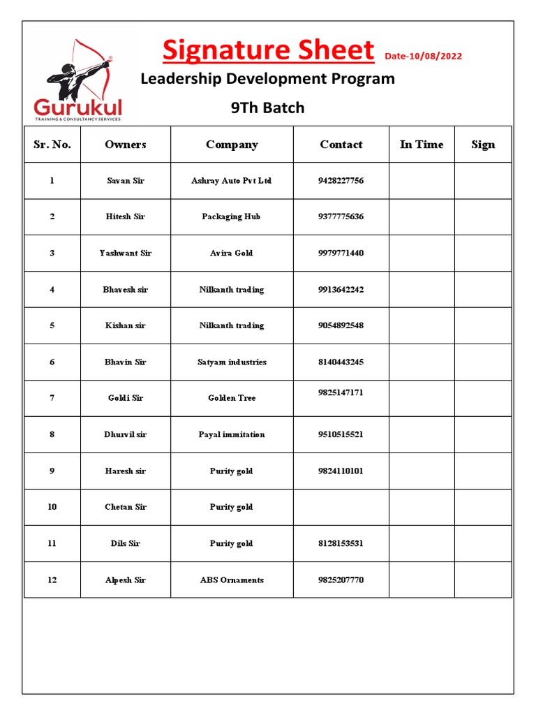 Leadership Development Program Participant Roster | PDF