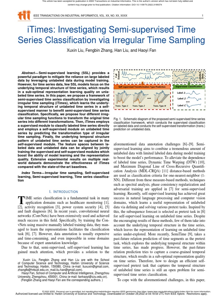 Itimes Investigating Semi Supervised Time Series Classification Via Irregular Time Sampling 