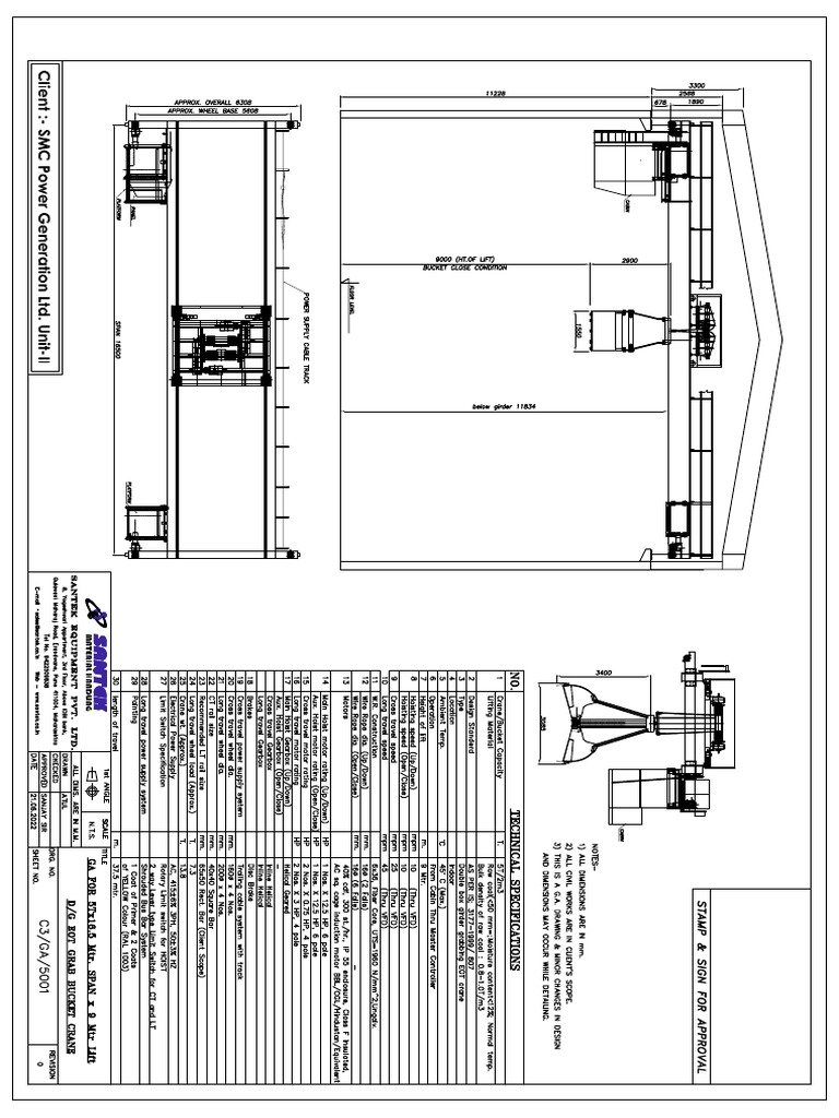 GA 5T X 16.5 MTR Span X 9 MTR Lift DG Grabbing Crane | PDF
