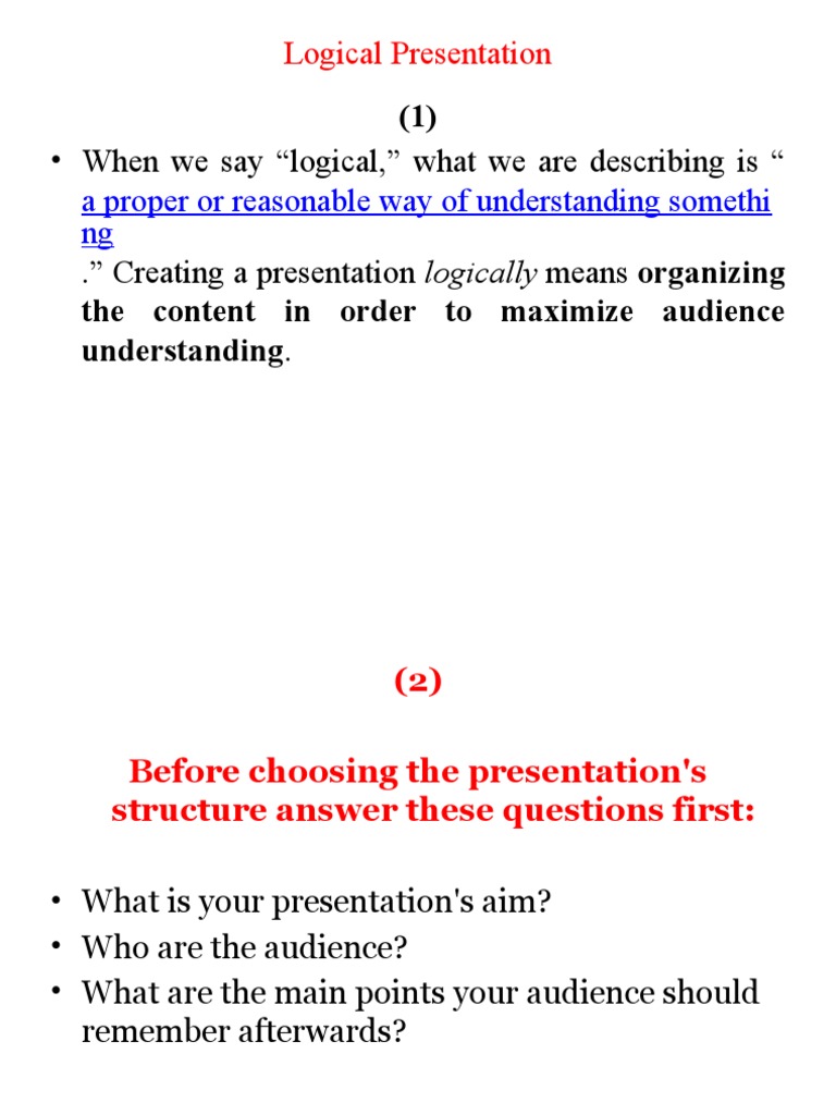 Logical Presentation | PDF | Logic | Psychological Concepts