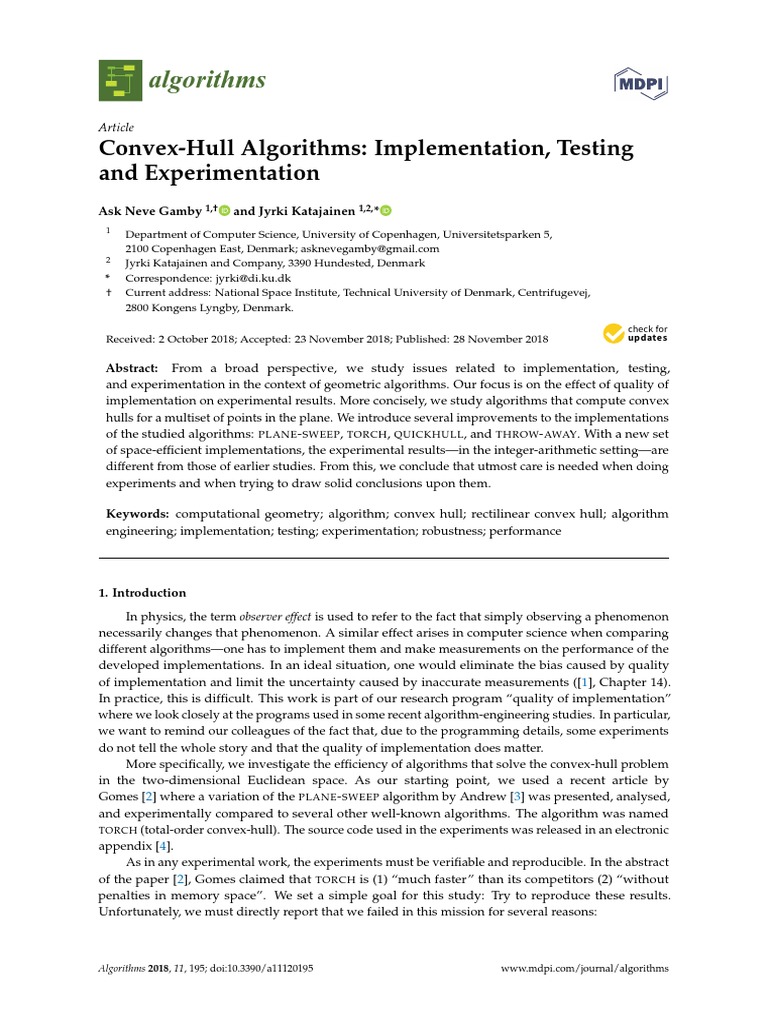 Convex-Hull Algorithms Implementation Testing and | PDF | Cpu Cache ...