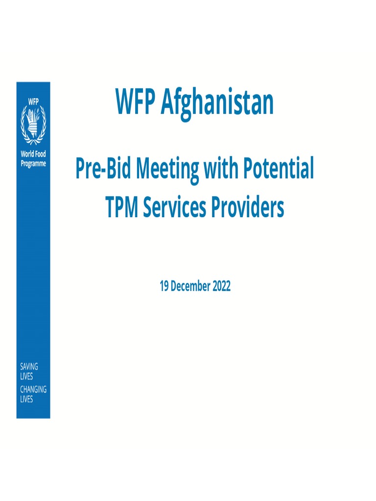 TPM Pre-Bid Meeting 19 December 2022 | PDF | World Food Programme ... TPM Pre-Bid Meeting 19 December 2022 | PDF | World Food Programme ...