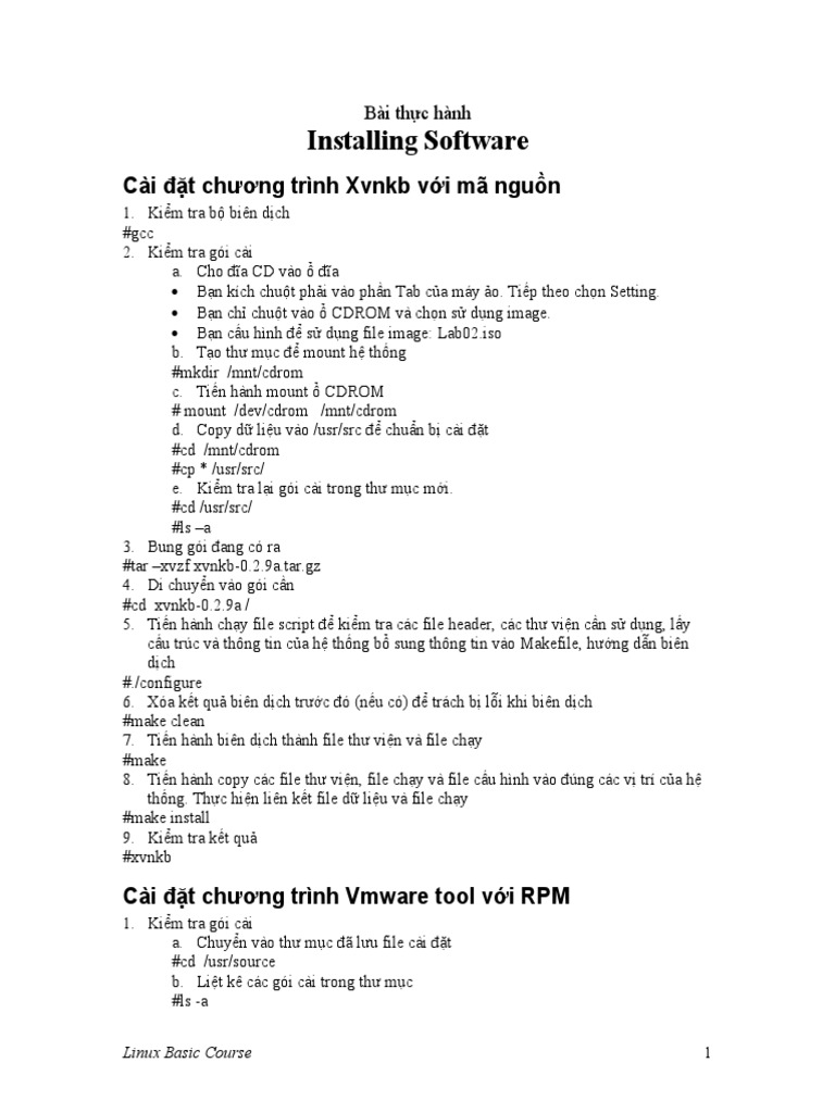 Bai Thuc Hanh - Installing - Software | PDF