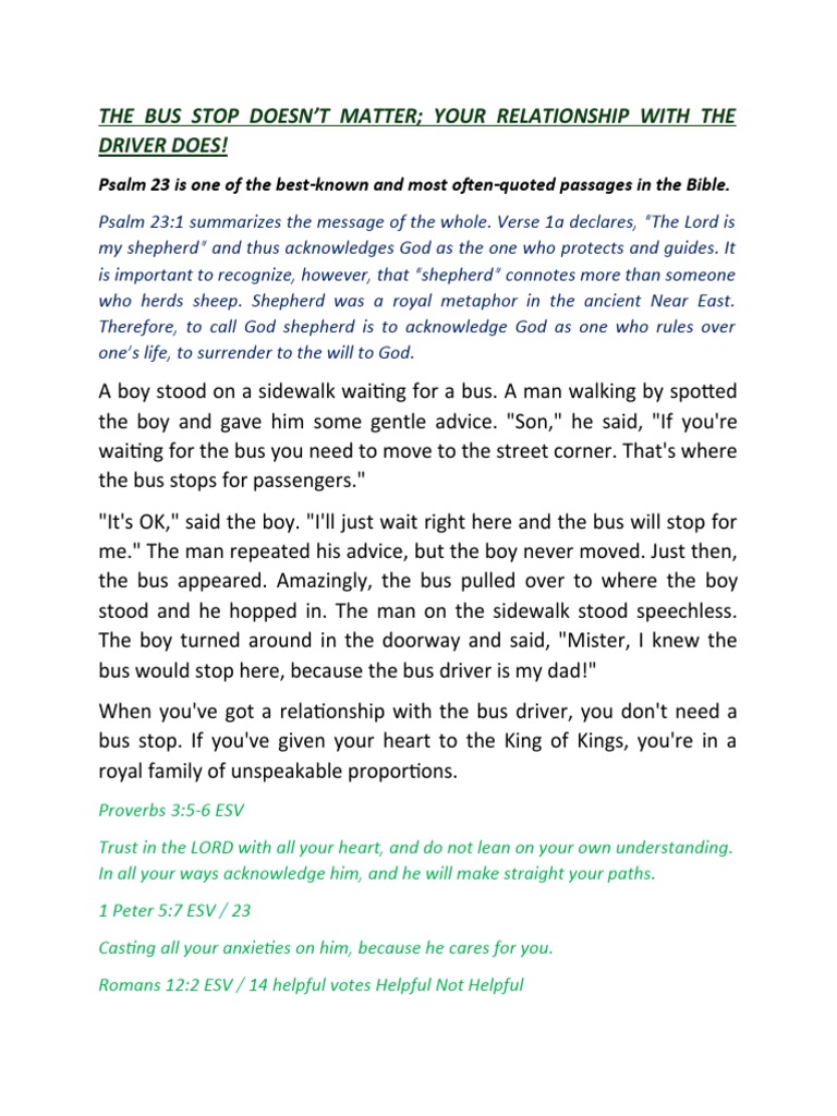 Trust the Divine Driver | PDF | Shepherd | Religious Texts