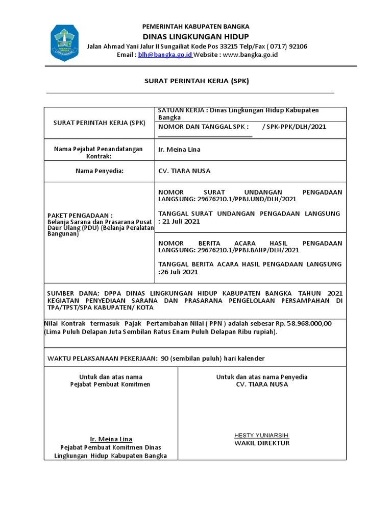 SPK CV Tiara Nusa | PDF
