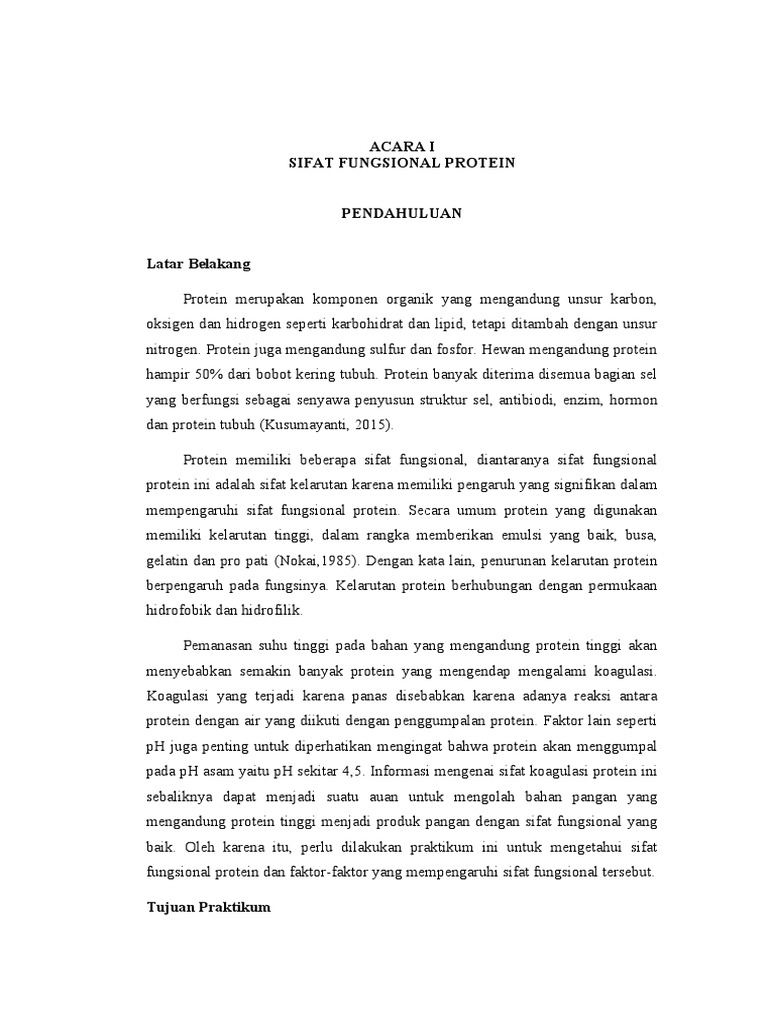 Sifat Fungsional Protein | PDF