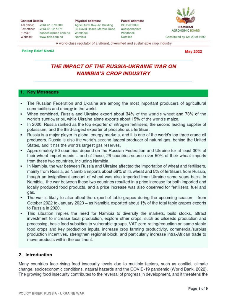 NAB Policy Brief May 2022 | PDF | Foods | Food Security