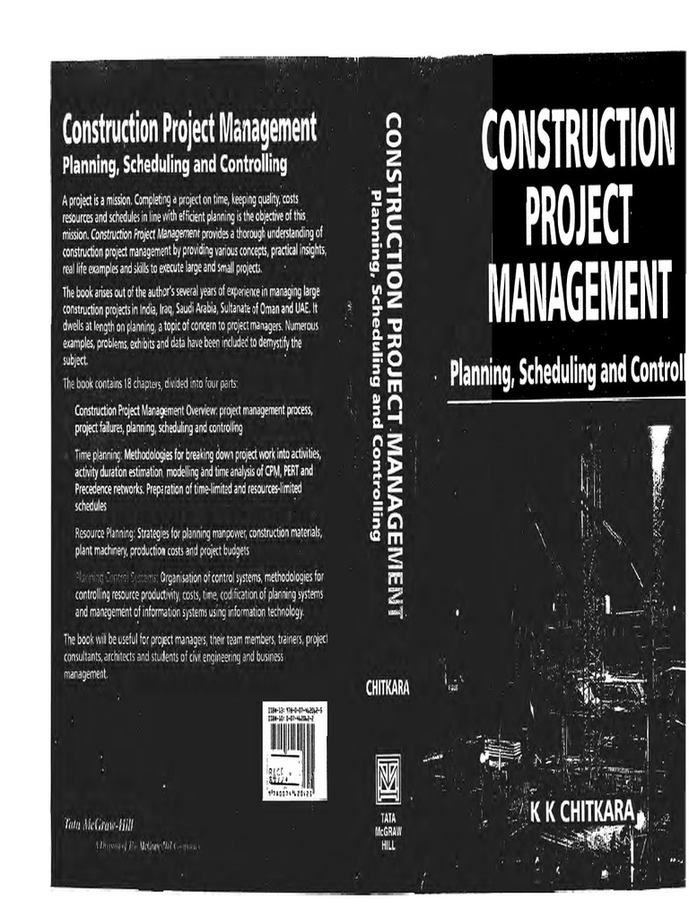 Construction Project Management Planning Scheduling and Controlling K K Chitkara | PDF