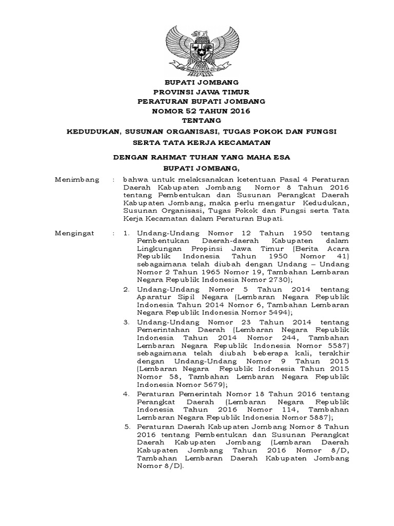 Struktur Kecamatan Jombang | PDF