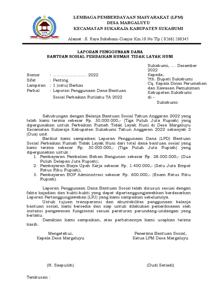 Format IV-2 Surat LPD | PDF
