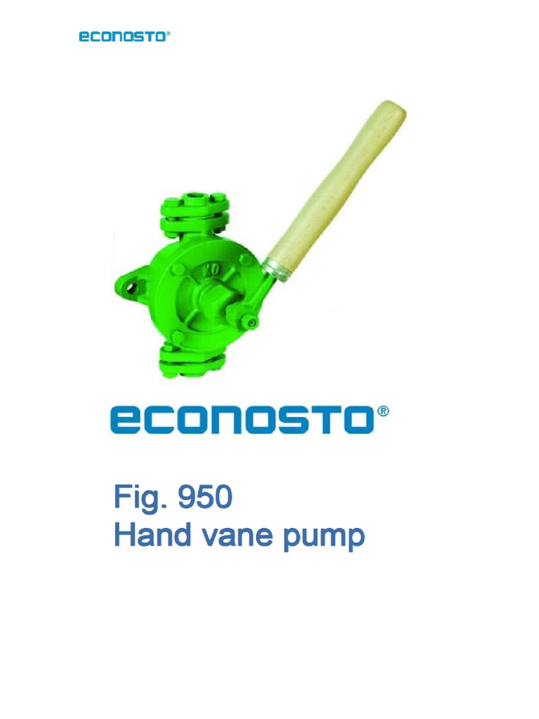 Econosto 950 Hand Vane Pump Manual | PDF