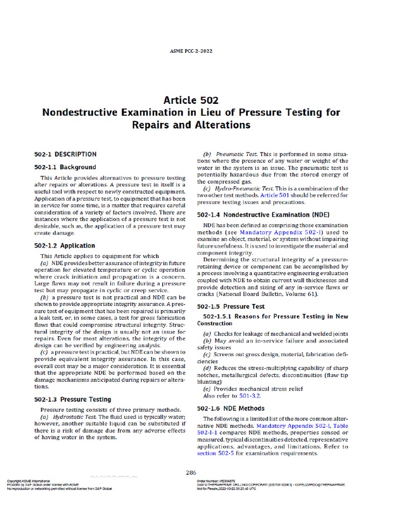 ASME PCC 2 Article 502 | PDF