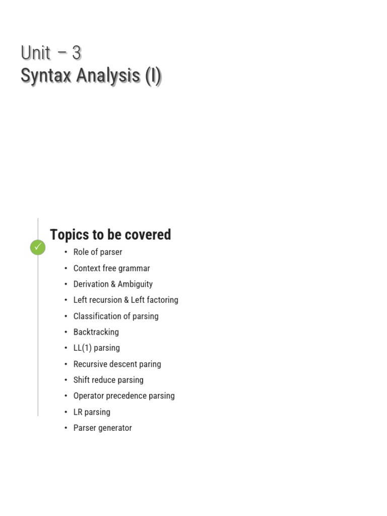 CD Unit-3 | PDF | Parsing | Grammar