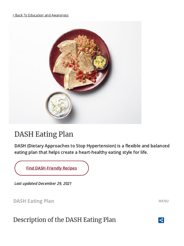 DASH Eating Plan - NHLBI, NIH | Download Free PDF | Dash Diet | Food ...