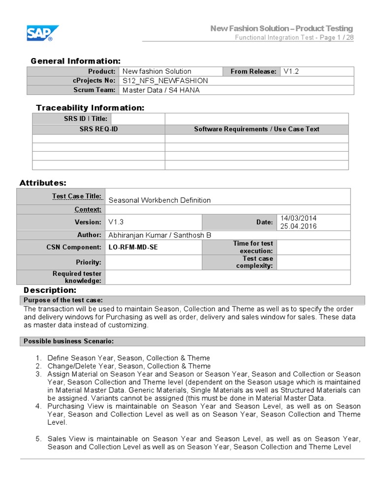 S4 HANA Seasons Workbench V1 3 | PDF | Software Engineering | Information Technology Management