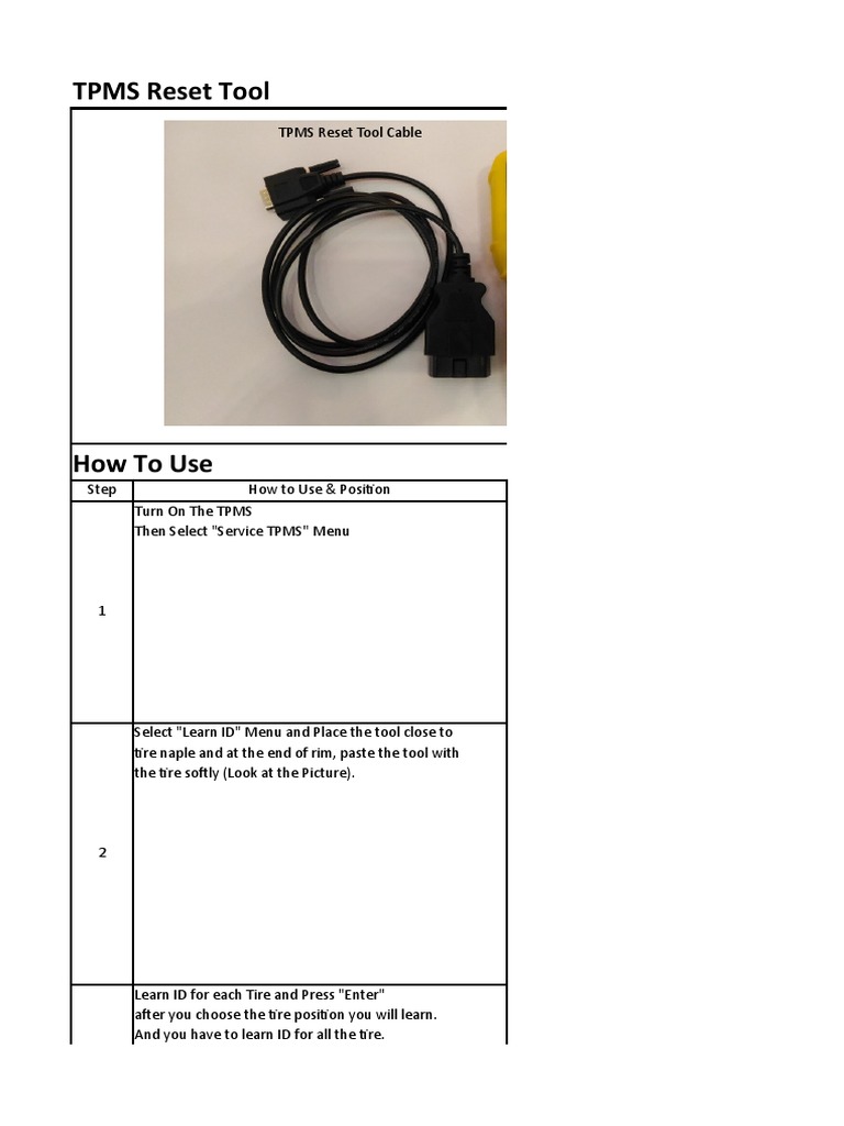 TPMS Tool Manual | PDF