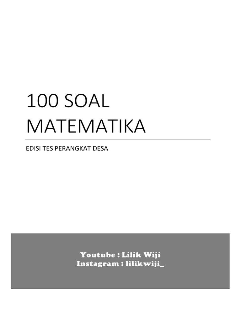 100 Soal Matematika | PDF