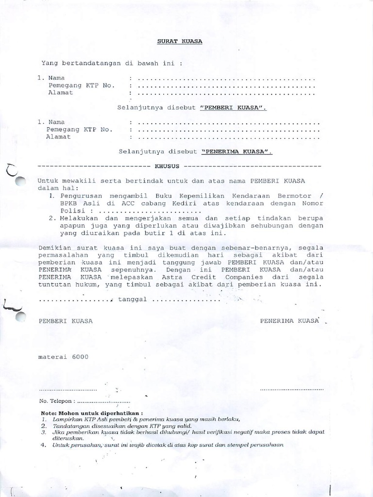 Surat Kuasa Acc | PDF