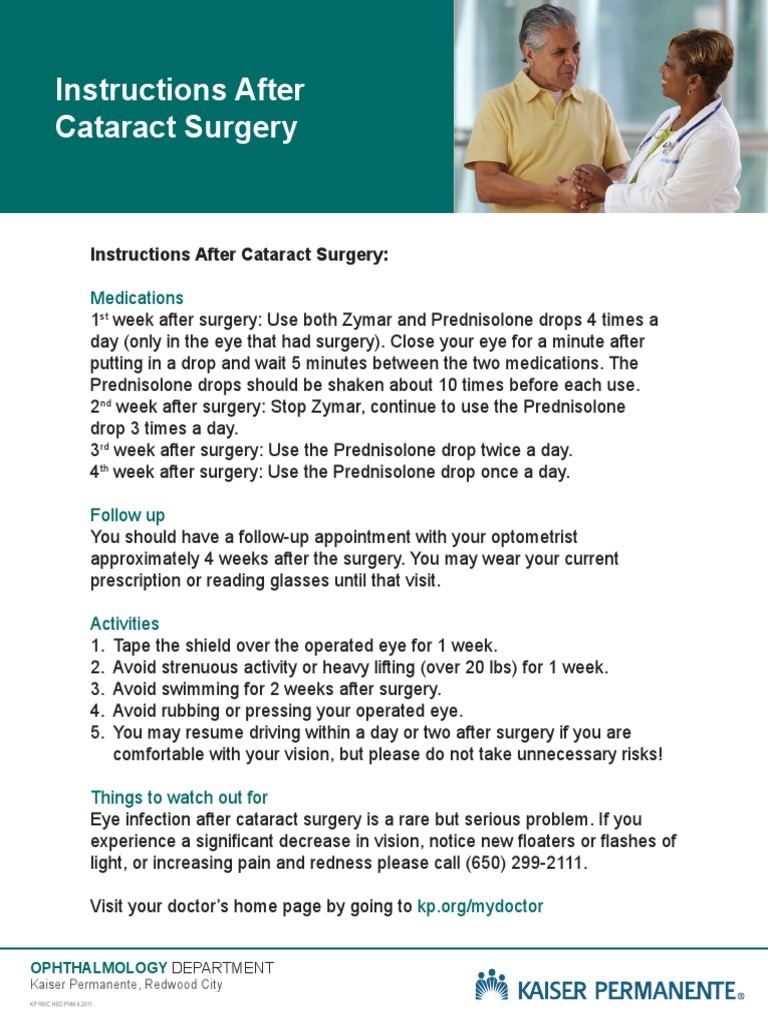 Cataract Surgery Post-Op Care Guide | PDF