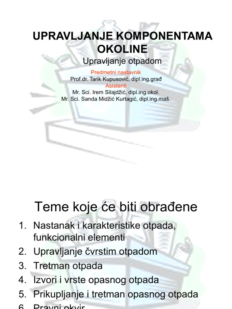 1 - Upravljanje Otpadom-Uvod | PDF