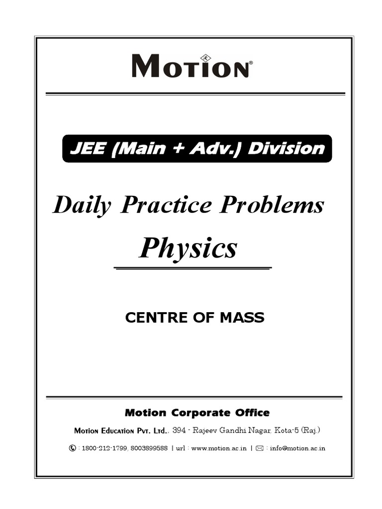 COM DPP-1-10 Ques.p65 | PDF | Momentum | Projectiles