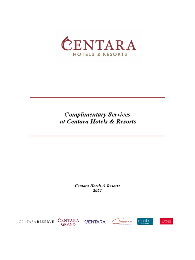 Centara Complimentary Services en | PDF | Resort | Hotel