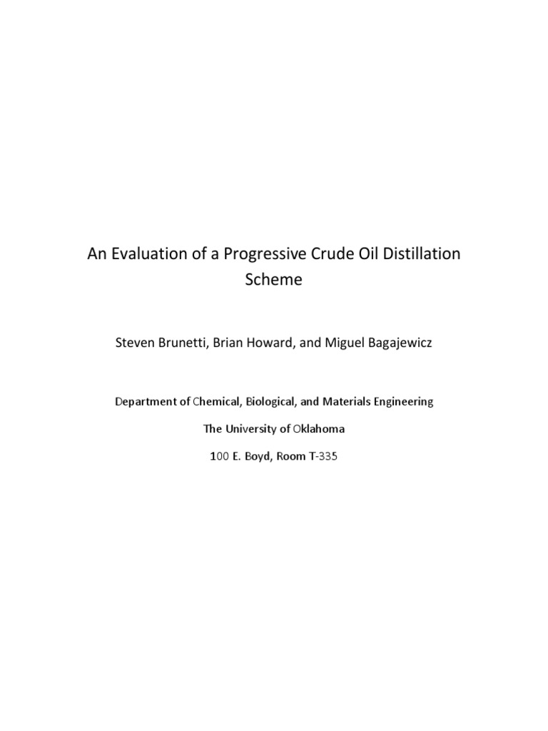 5 Progressive CDU Scheme Bagajewicz | PDF | Distillation | Petroleum
