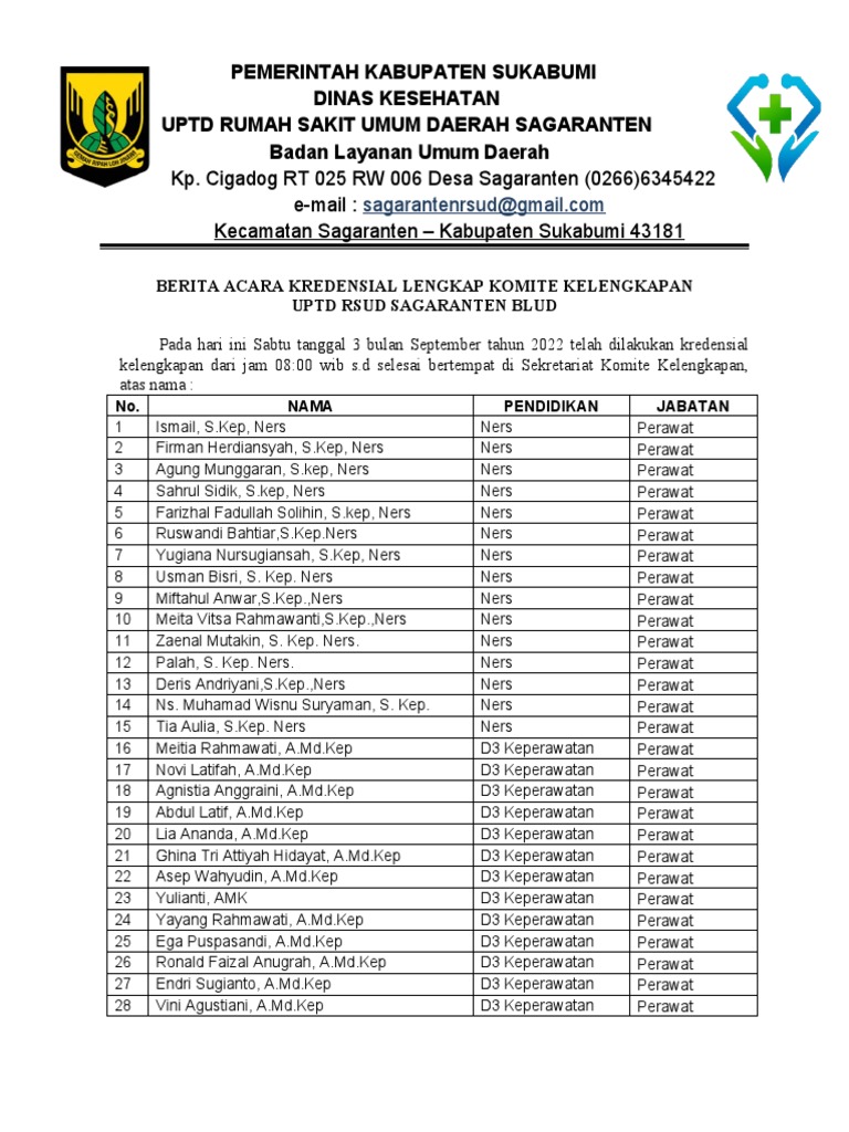 Berita Acara Rs SGR | PDF