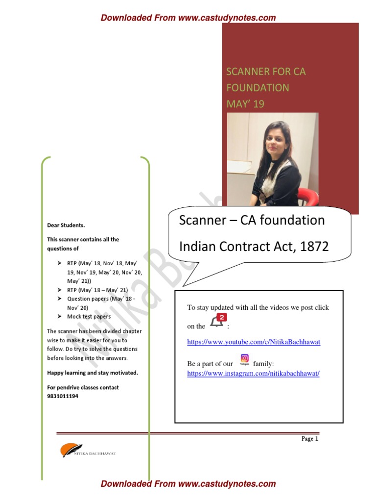 12 Scanner The Indian Contract Act 1872 Nitika Bachawat | PDF ...