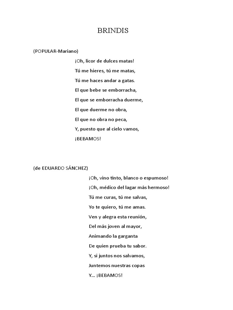 BRINDIS | PDF | Cocina, comidas y vino | Arte