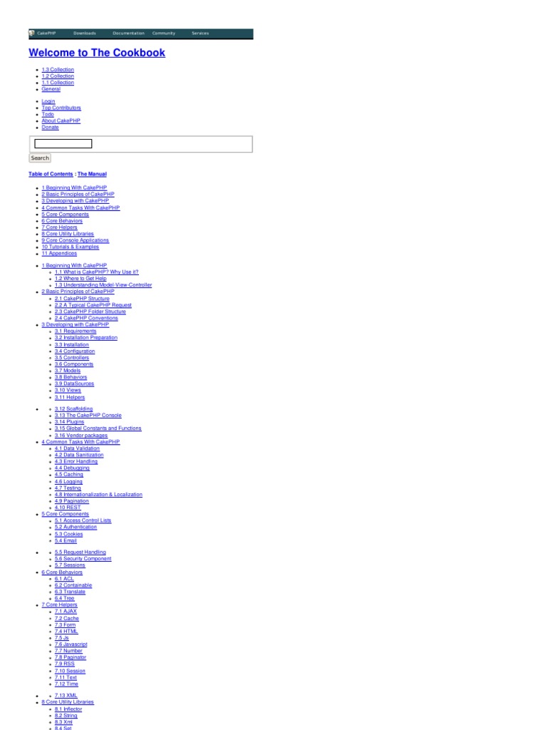 Cakphp 1.3 Manual | PDF | Model–View–Controller | Php