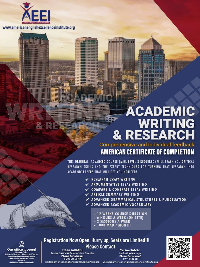 Academic Writing Flyer - American English Excellence Institute | PDF