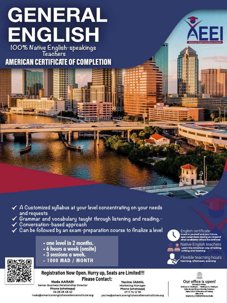 General English Flyer - American English Excellence Institute | PDF