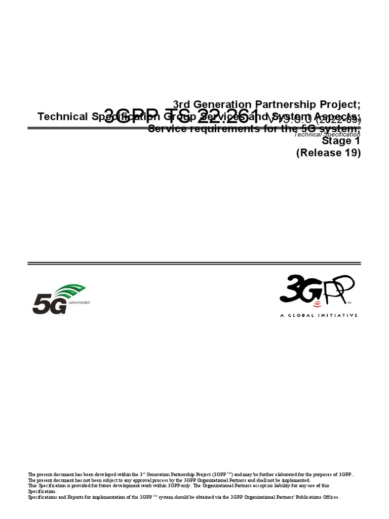 3GPP TS 22.261 | PDF | 3 Gpp | Electronics