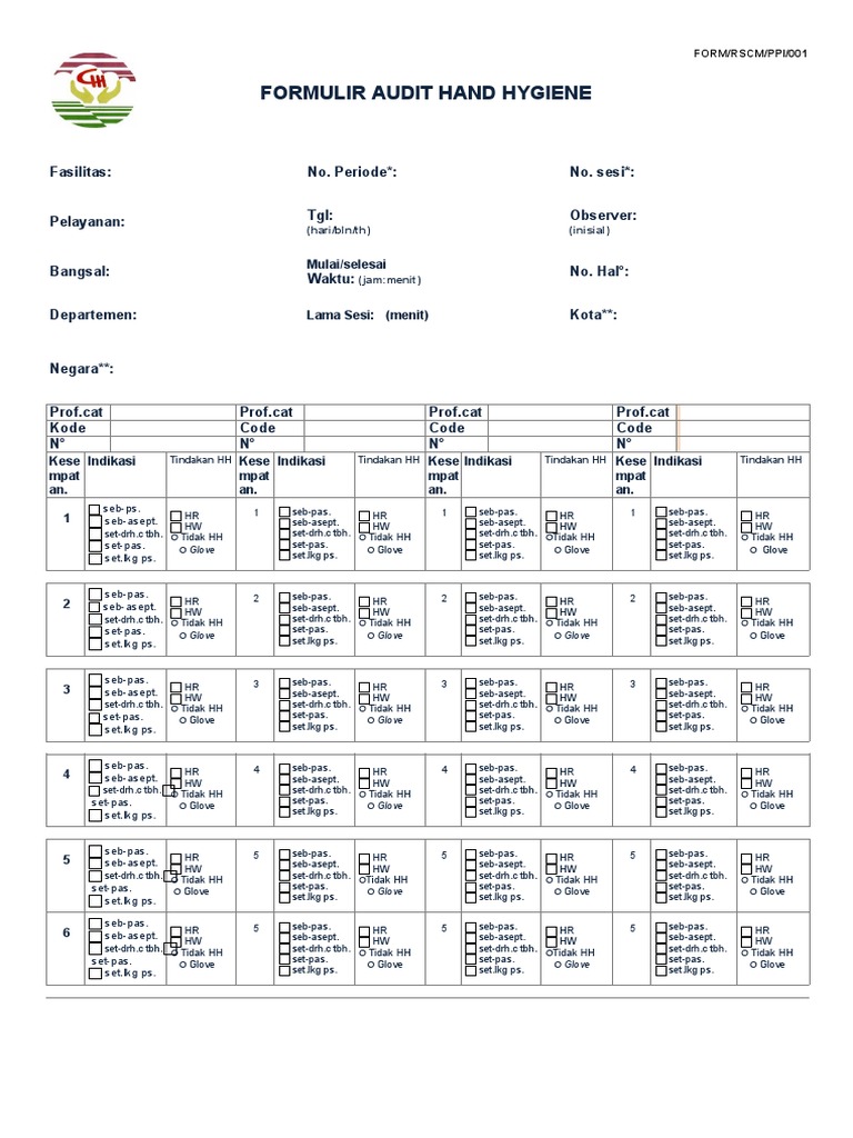 Form AUDIT HH WHO KOSONG | PDF