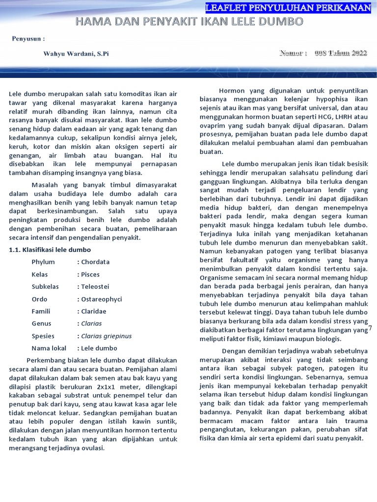 Leaflat 008.hama Dan Penyakit Ikan Lele Dumbo | PDF
