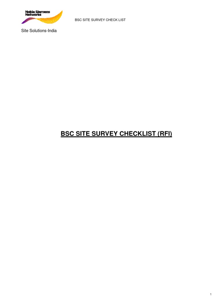 BSC RFI Checklist | PDF | Security Alarm | Electromagnetism