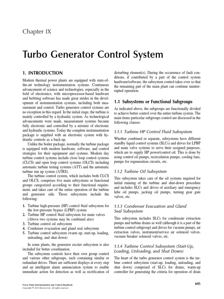 Turbo Generator Control System | PDF | Electrical Grid | Valve