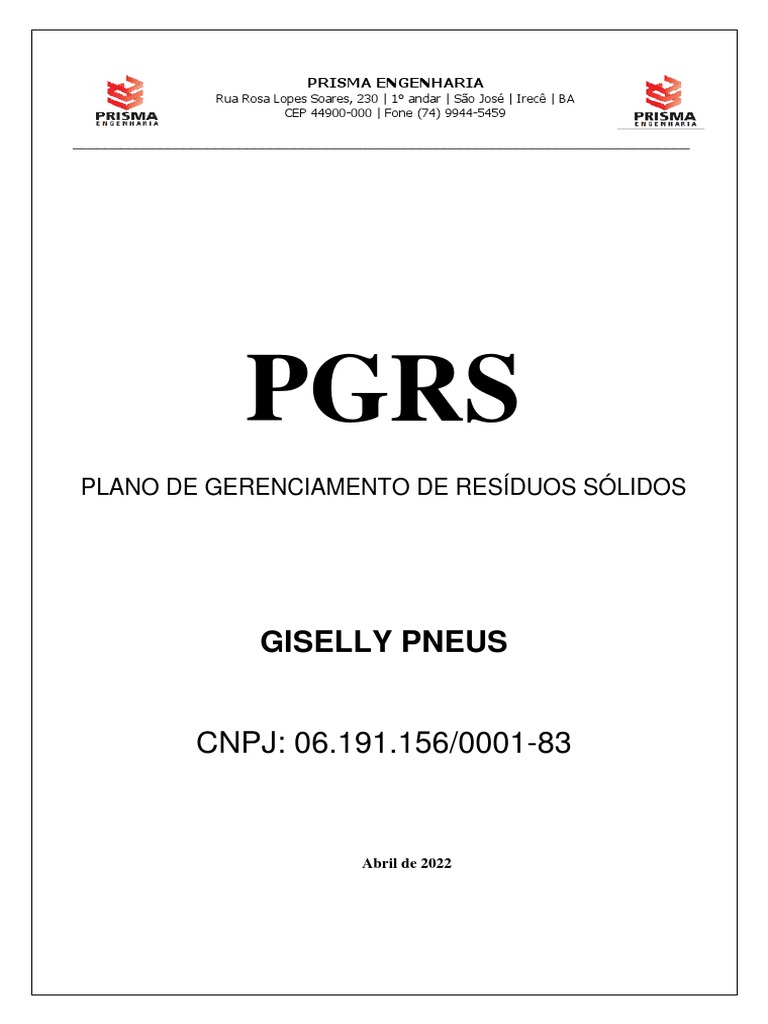 PGRS | PDF | Desperdício | Resíduos sólidos do município