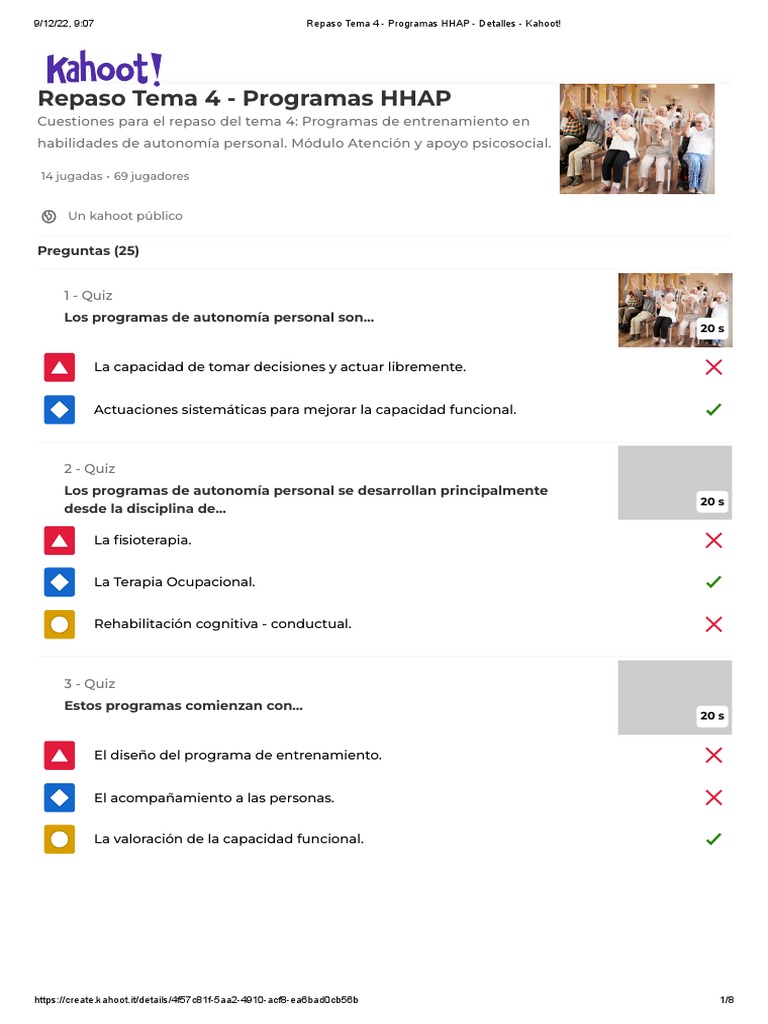 Repaso Tema 4 - Programas HHAP - Cuestionario | PDF | Evaluación | Análisis FODA