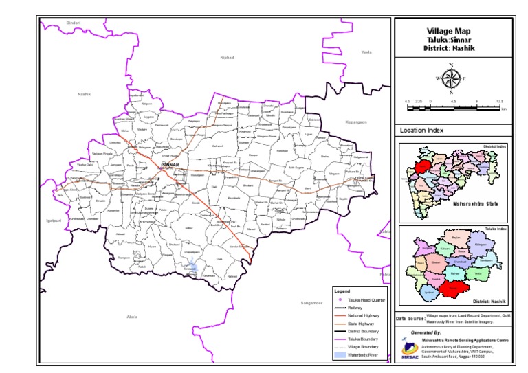 Nahik Sinnar District Map | PDF | Remote Sensing