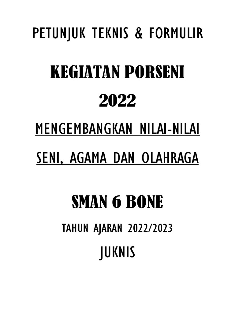 Petunjuk Teknis 20222023 | PDF